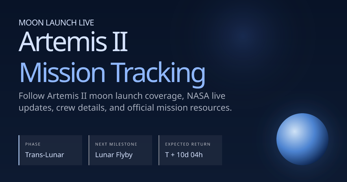 Moon Launch Live | Artemis II Moon Launch Tracking, NASA Live Updates